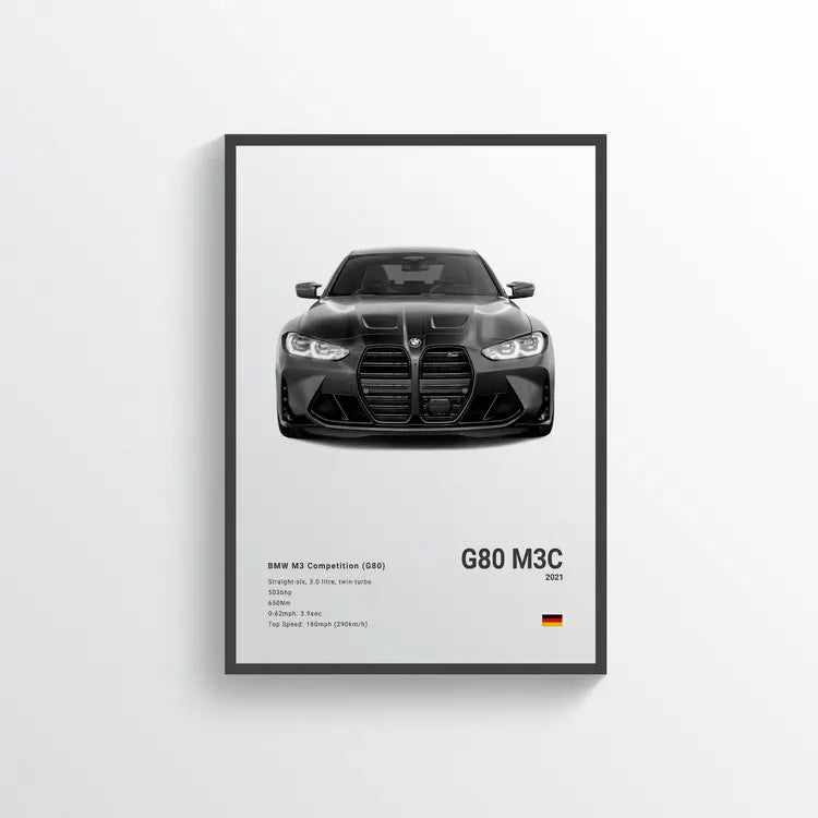Poster BMW M3 G80 Competition 2021 - Automobile Poster Drivarts